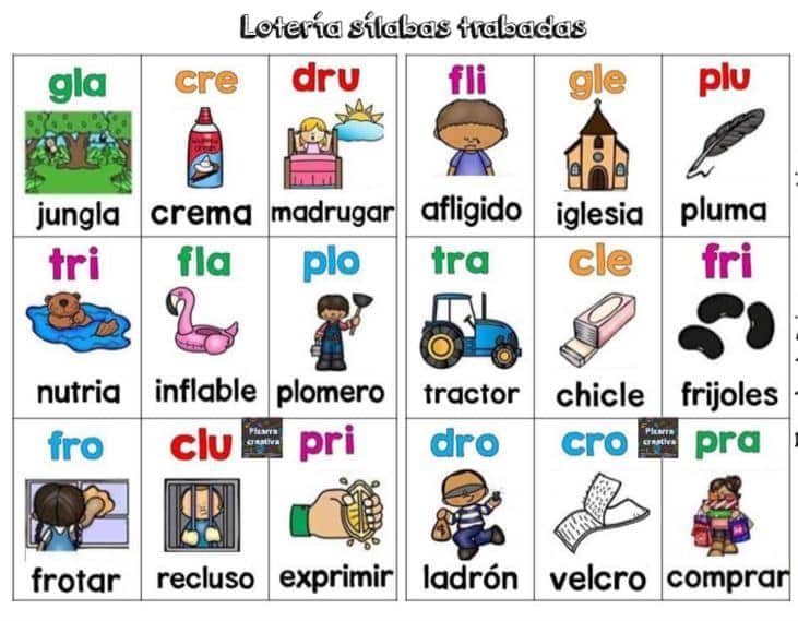 Actividades con silabas trabadas para imprimir en PDF ...