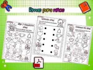 Actividades de rimas en PDF para imprimir - mimaterialeducativo.com