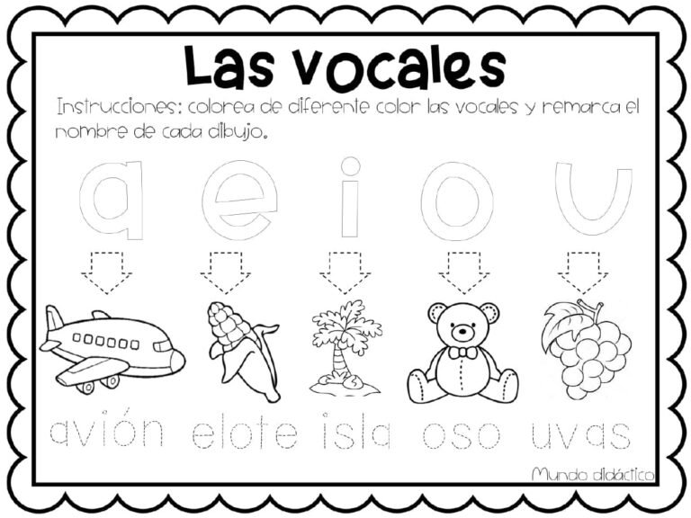 Actividades con las vocales - mimaterialeducativo.com