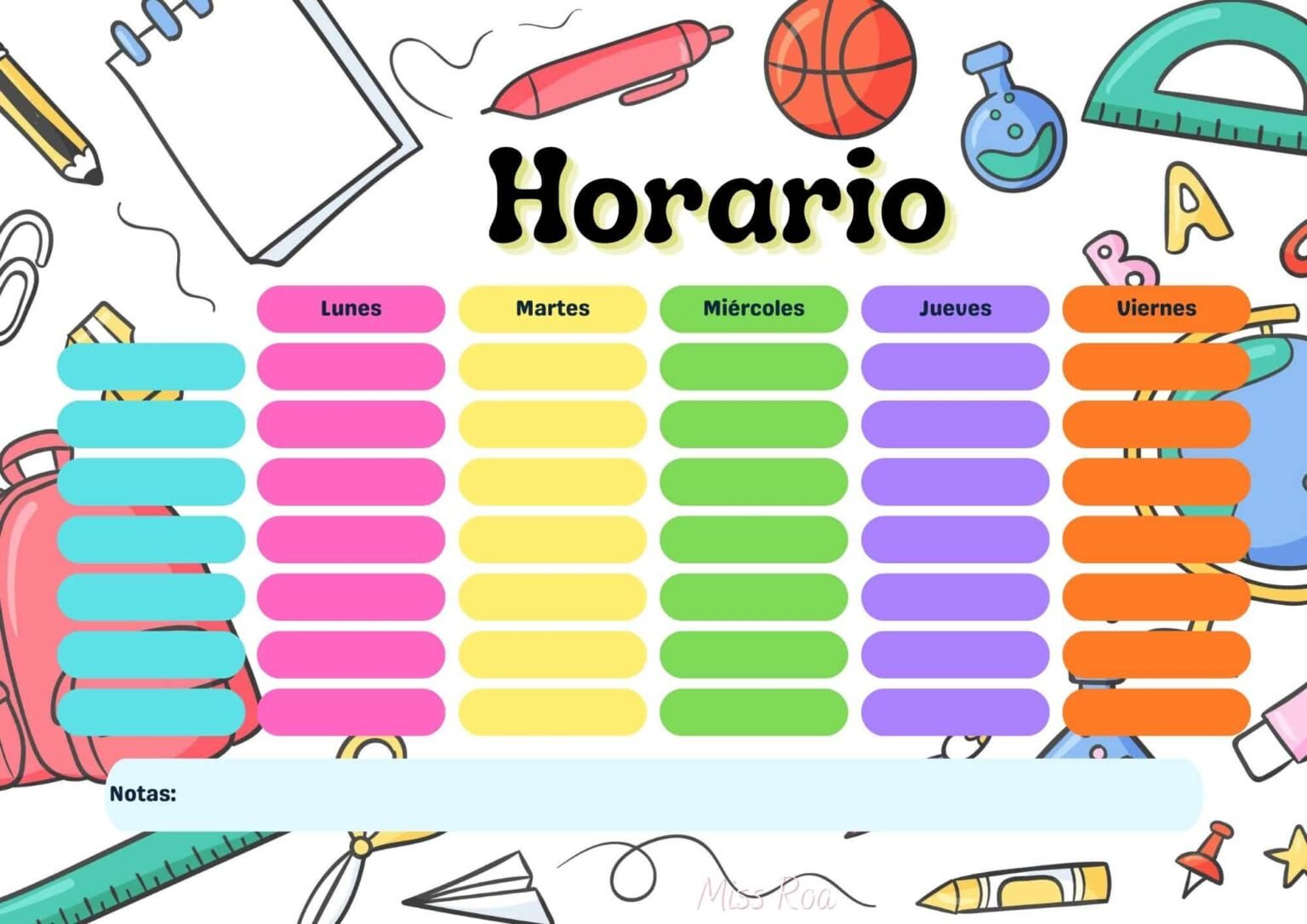 Lindas ideas de horarios escolares - mimaterialeducativo.com